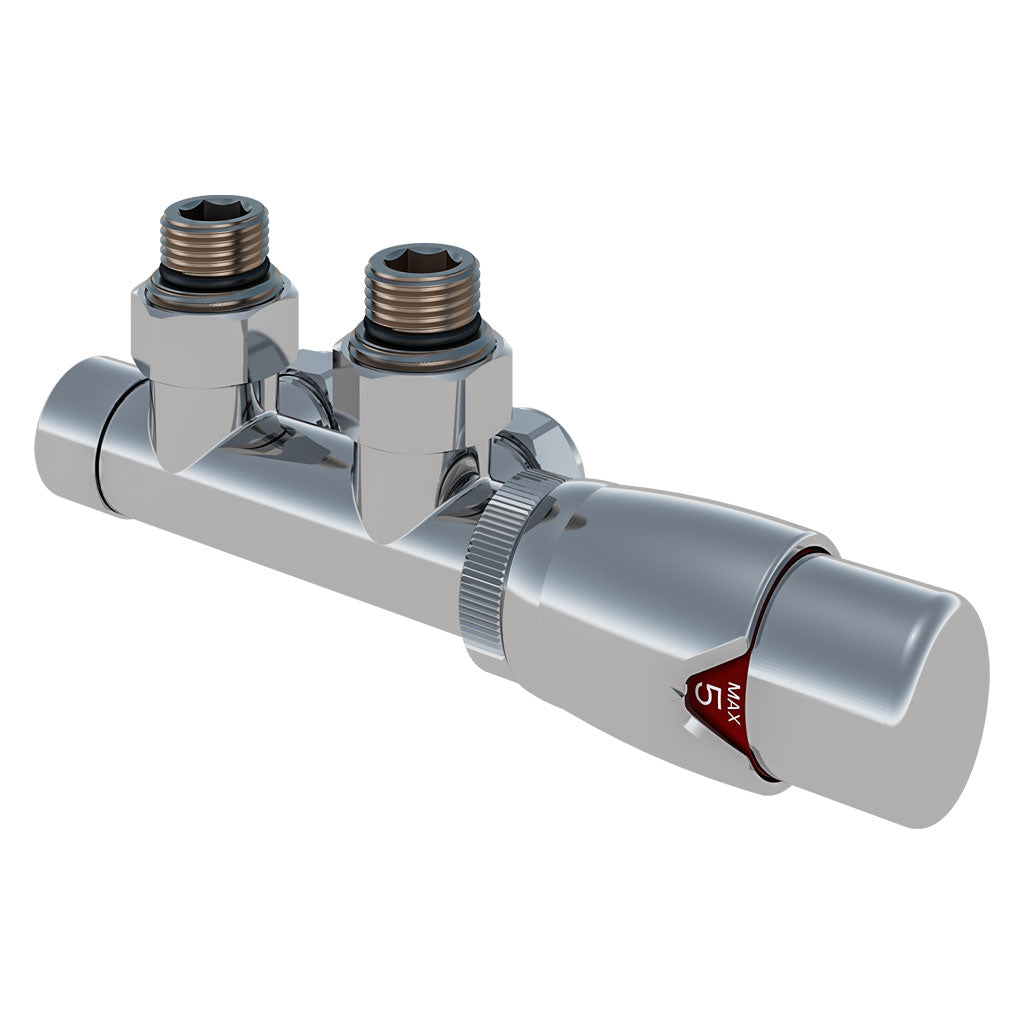 Eastbrook Chrome Twin Inlet Angle Thermostatic Radiator Valve - 54.001 ...
