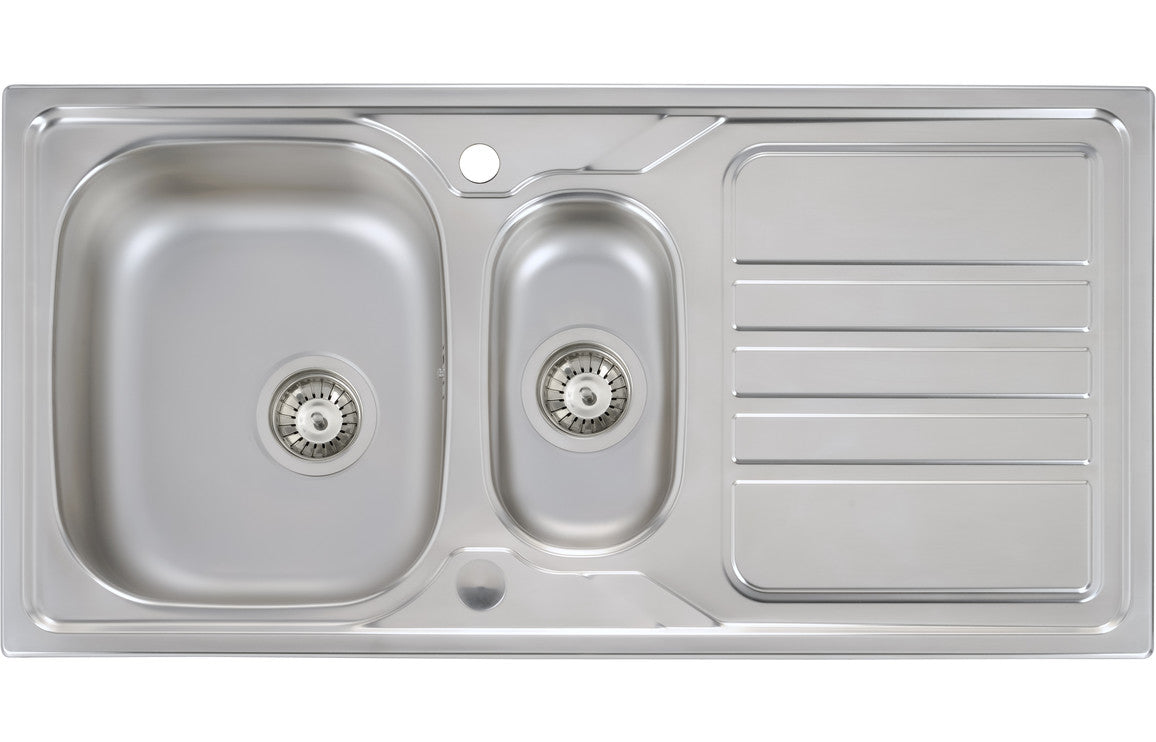 Abode AW5061 Mikro 1000x500mm 1.5 Bowl Inset Sink - Stainless Steel ...