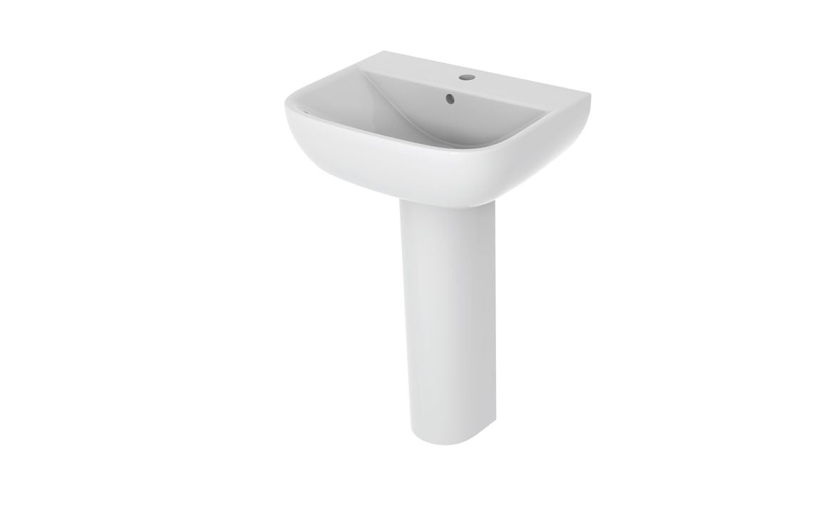 1TH Basin & Full Pedestal — Kent Plumbing Supplies