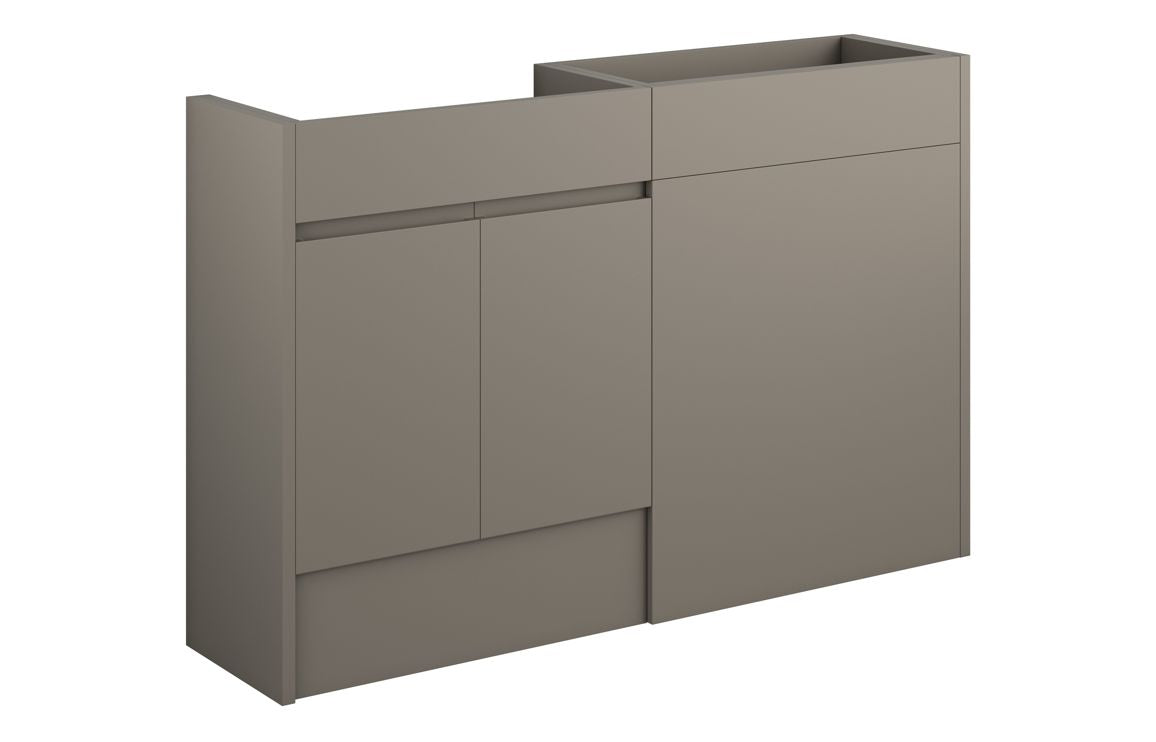 Rose 1236mm Standard Basin & WC Unit Pack - Matt Stone (Grey Cab) - KP ...