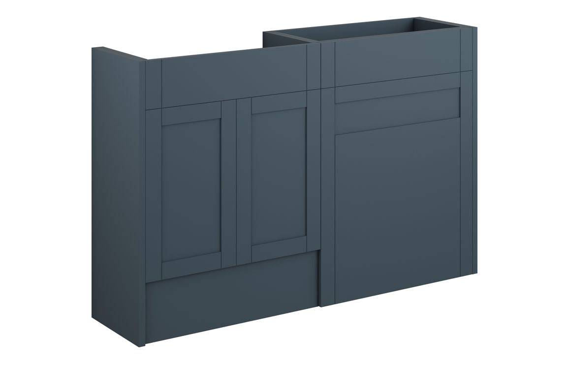 Peony 1236mm Standard Basin & WC Unit Pack - Matt Arley Blue (Grey Cab ...