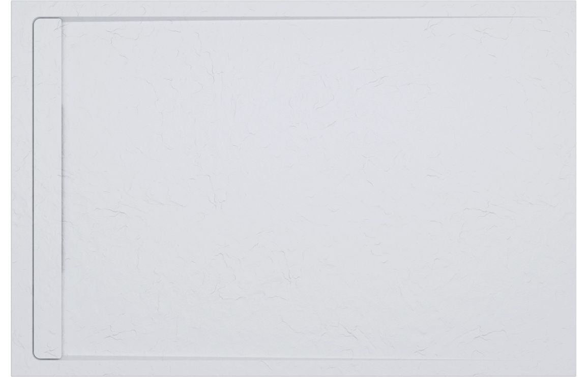 30mm Linear Slate 1400x800mm Rectangular Tray & Waste - White - KPSB11 ...