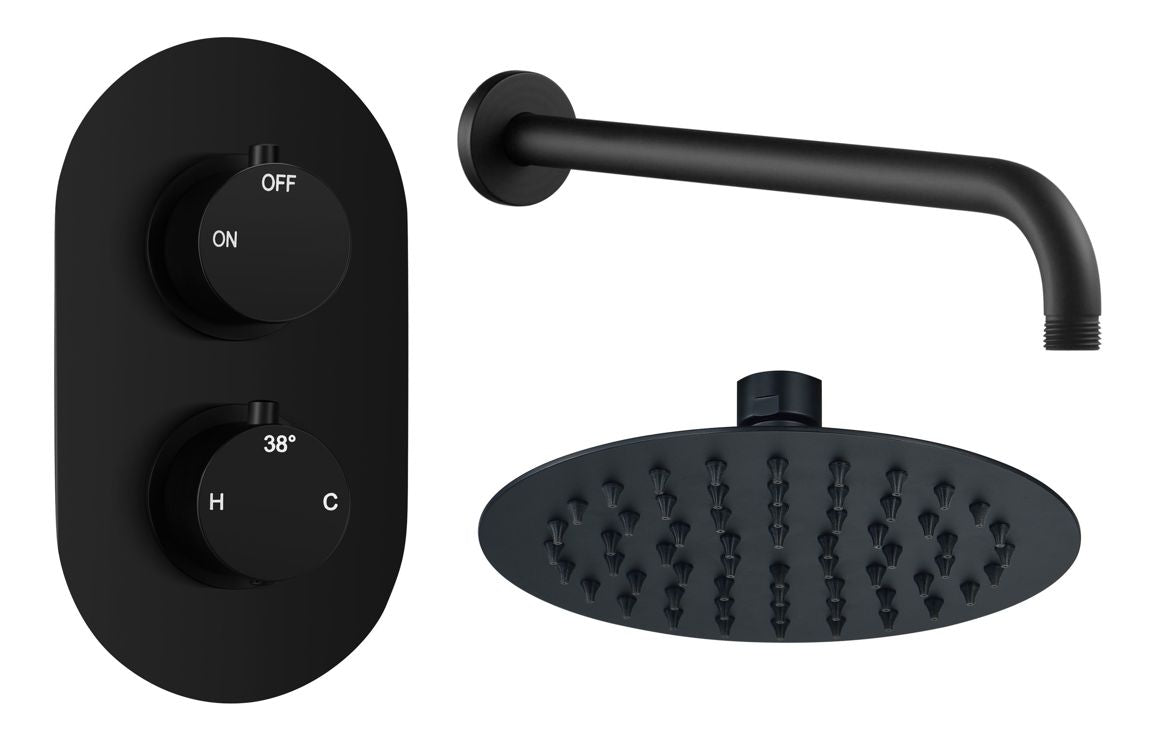 Hydro Round Shower Valve & Kit Pack 1 - Matt Black - KPSB111580 — Kent ...