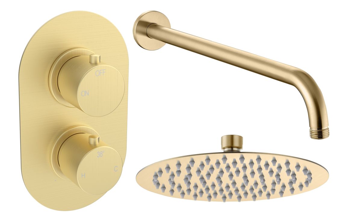 Hydro Round Shower Valve & Kit Pack 1 - Brushed Brass - KPSB111581 ...