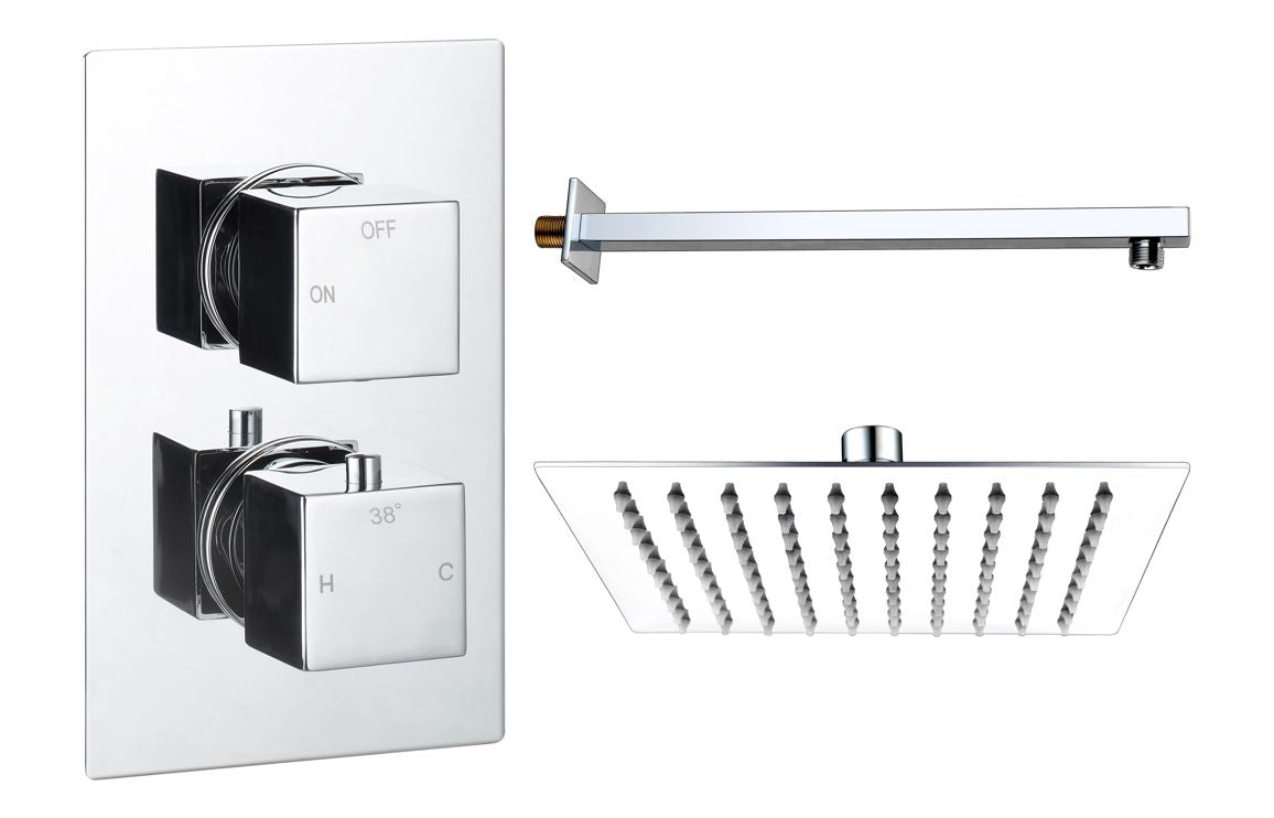 Mineral Square Shower Valve & Kit Pack 1 - Chrome — Kent Plumbing Supplies