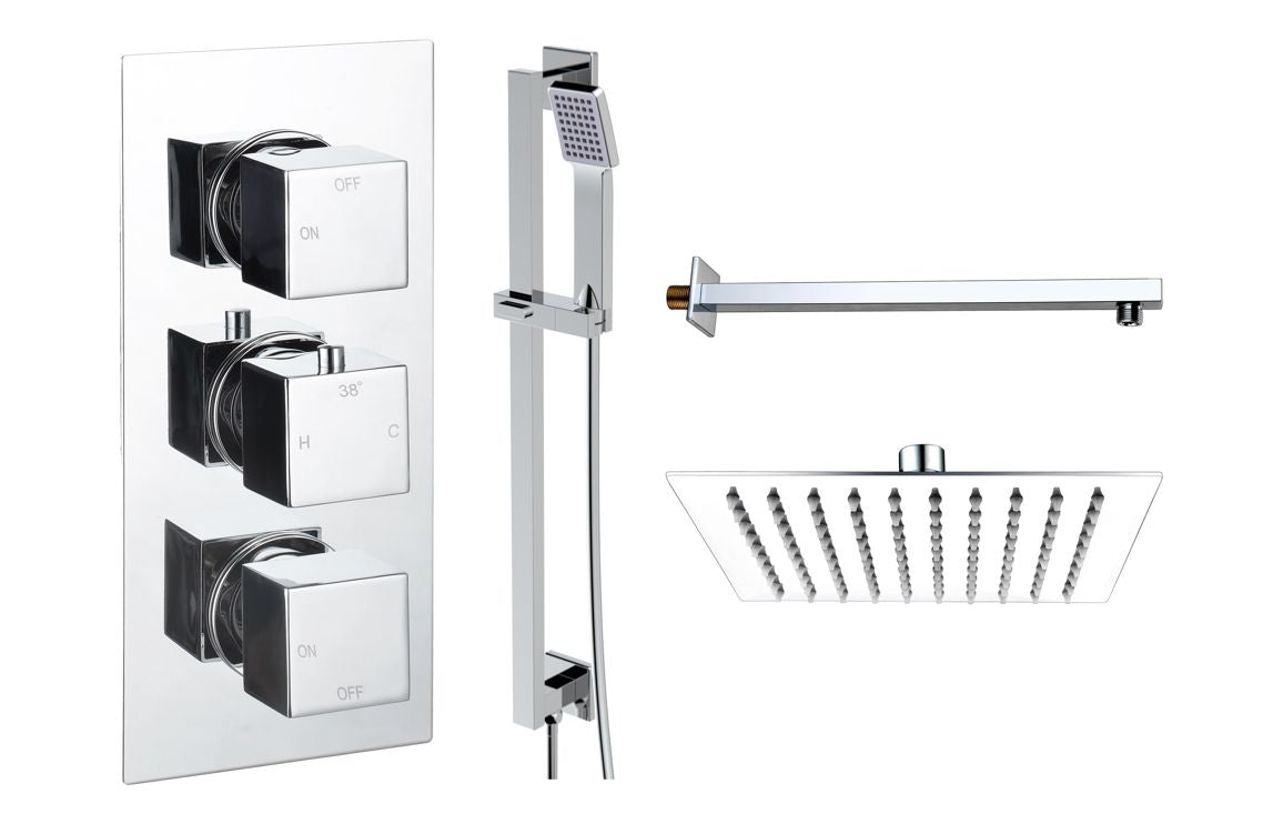 Mineral Square Shower Valve & Kit Pack 3 - Chrome - KPSB111599 — Kent ...