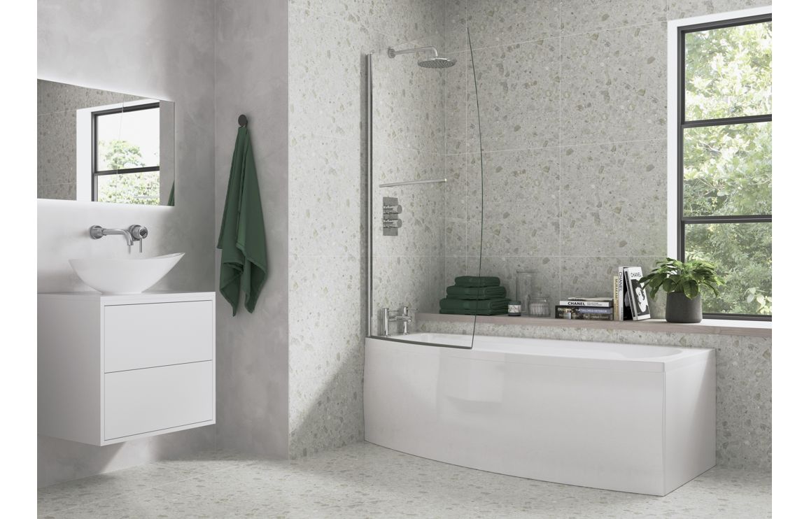 Space Saver Bath Screen - Chrome — Kent Plumbing Supplies